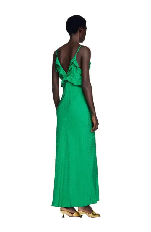 Sandro Jacquard Maxi Dress With Straps