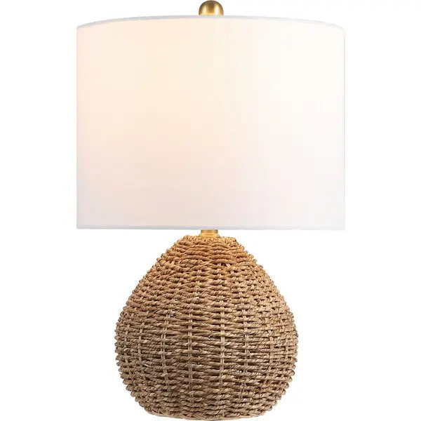 JONATHAN Y Kona Classic Rattan/iron Led Table Lamp - Brown