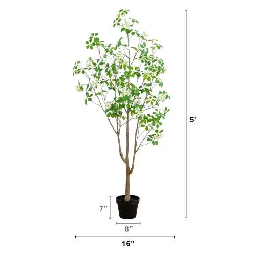 NEARLY NATURAL 5-ft Artificial Dogwood Tree