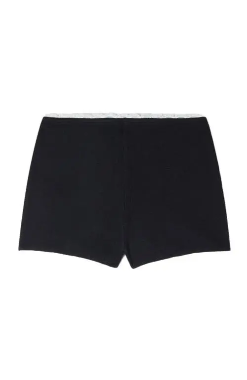 Sandro Beaded Embroidered Ribbed Shorts
