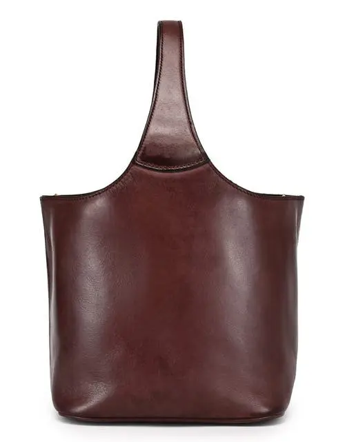 OLD TREND Napa Genuine Leather Handcrafted Basket Bag - Coffee