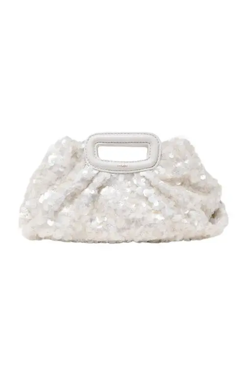 Maje Sequined Mini Clutch - White