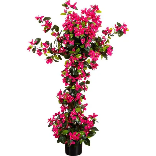NEARLY NATURAL 4-ft Uv Resistant Artificial Spiral Bougainvillea Tree - Pink