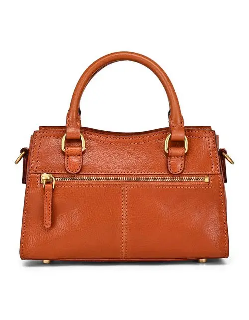 OLD TREND Lockwood Genuine Leather Satchel - Cognac