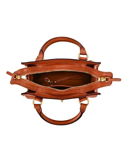 OLD TREND Lockwood Genuine Leather Satchel - Cognac