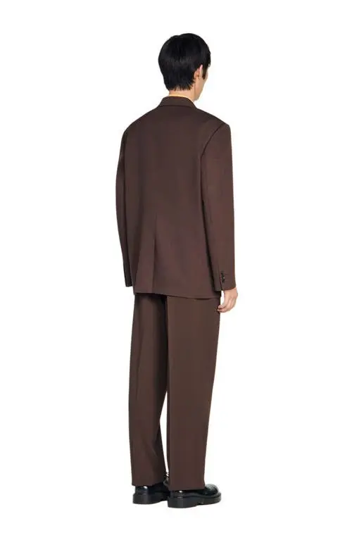Sandro Oversized Wool Jacket - Chocolate