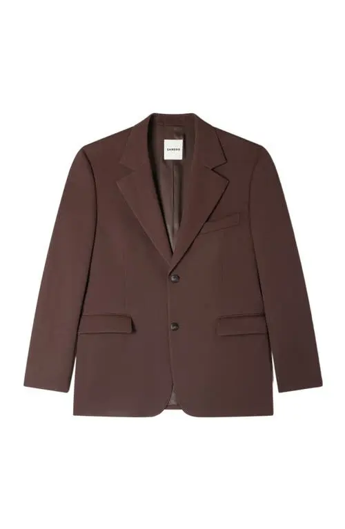 Sandro Oversized Wool Jacket - Chocolate