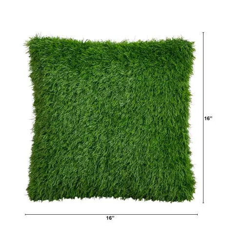 NEARLY NATURAL 15-in Uv Resistant Artificial Grass Pillow Cushion