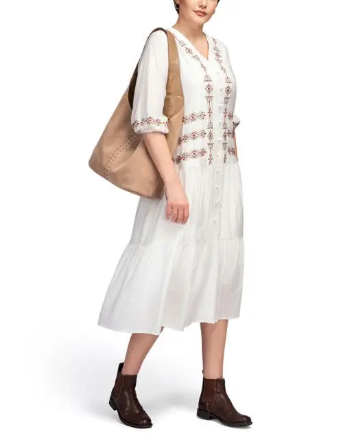 OLD TREND Genuine Leather Suede Hobo Bag - Tan