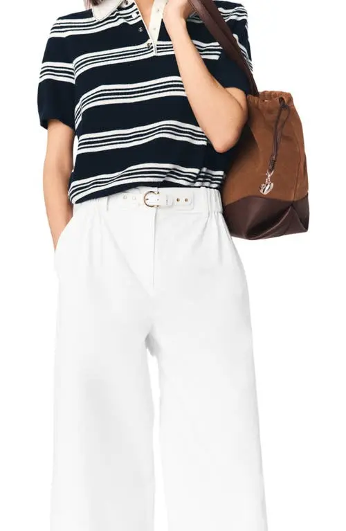 Maje Wide-leg Cotton Trousers