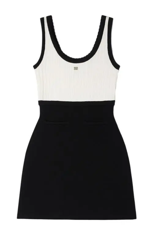 Sandro Two-tone Knit Mini Dress