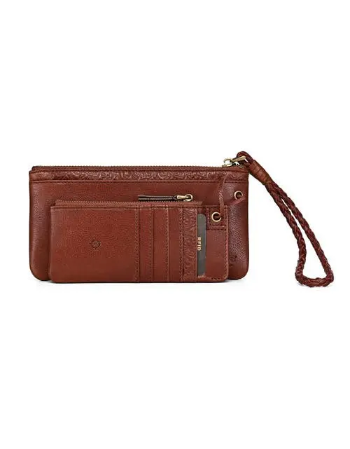 OLD TREND Marigold Genuine Leather Modular Rfid Zip Wallet - Brown