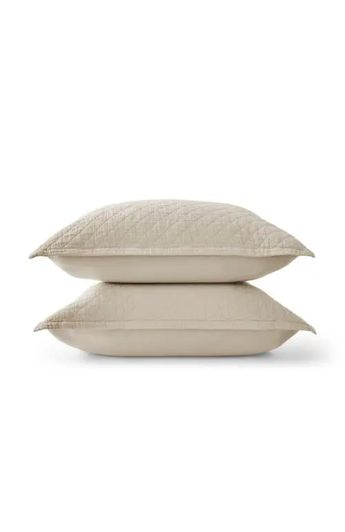 CHRISTY Porto Luxury Diamond Quilted Sham Pair - Biscuit