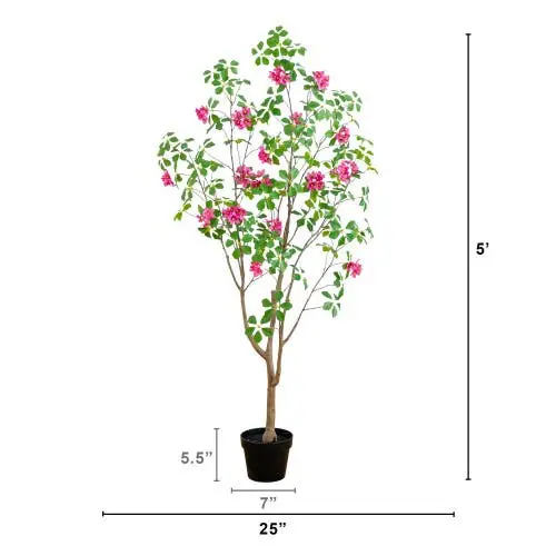NEARLY NATURAL 5-ft Artificial Dogwood Tree With Real Touch Leaves