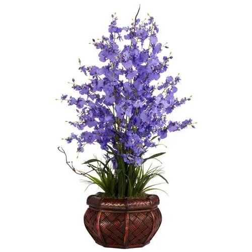 NEARLY NATURAL Dancing Lady Artificial Flower Arrangement - Purple