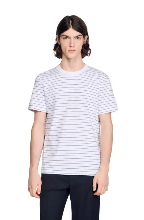 Sandro Striped T-shirt - White/black
