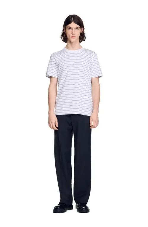 Sandro Striped T-shirt - White/black