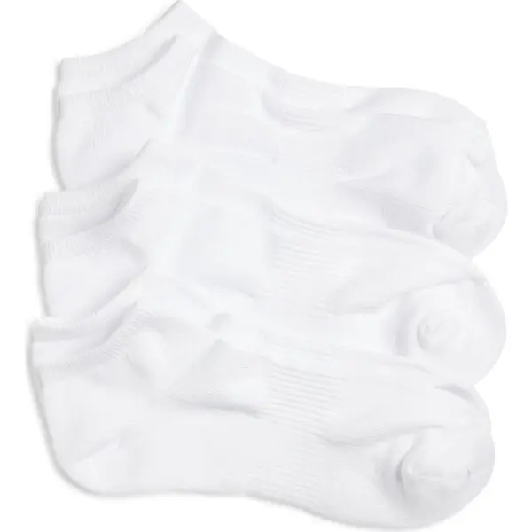 Nordstrom Everyday Ankle Socks Pack Of 3 - White