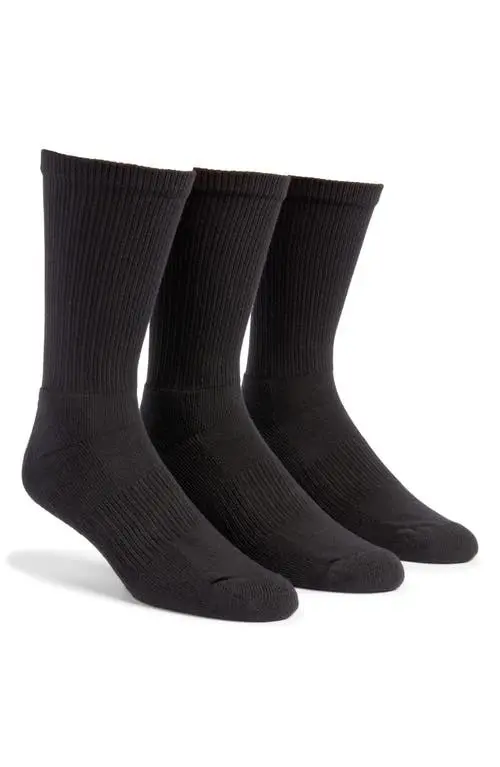 Nordstrom Everyday Cotton Blend Crew Socks 3 Pack - Black