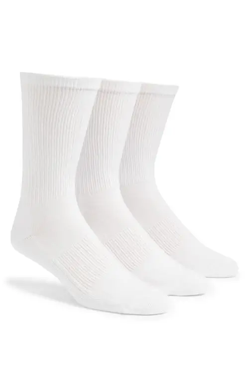 Nordstrom Everyday Cotton Blend Crew Socks 3 Pack - White