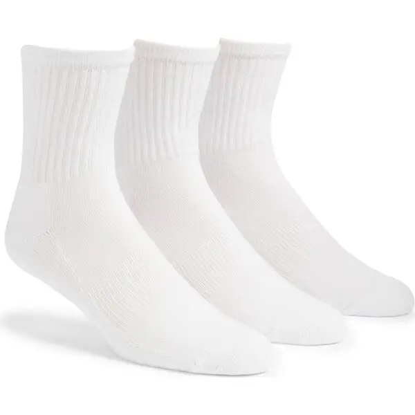 Nordstrom Everyday Low Crew Socks Pack Of 3 - White