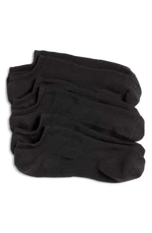 Nordstrom Everyday No-show Socks Set Of 3 - Black