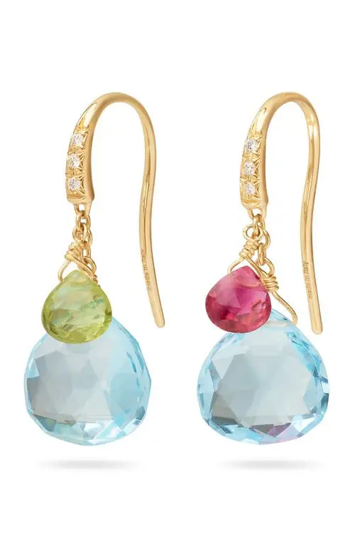 Marco Bicego Paradise 18k Yellow Gold Semiprecious Stone Drop Earrings - 18k Gold