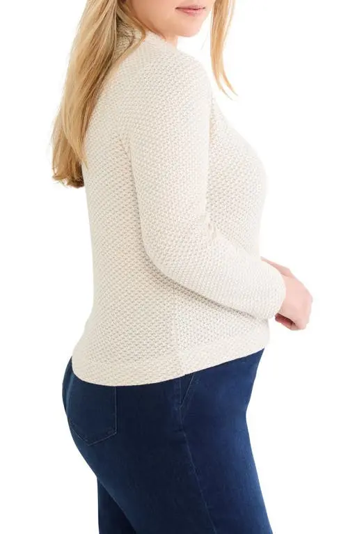 NIC+ZOE Textured Johnny Collar Long Sleeve Shirt