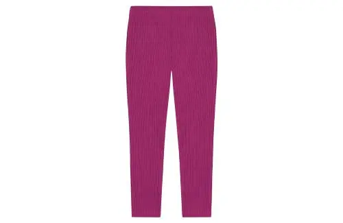 Busy Bees Leggings - Magenta Ribbed Knit