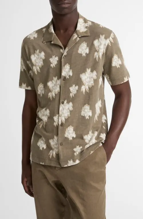 Vince Floral Slub Cotton Camp Shirt - Kalamata Combo