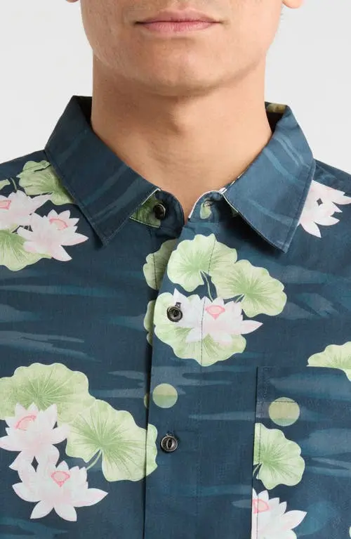ROARK Journey Floral Short Sleeve Button-up Shirt - Navy Flora