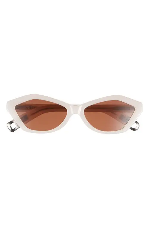 Jacquemus Les Lunettes Bambino Cat Eye Sunglasses - Pearl/silver/chocolate