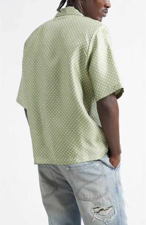 Amiri Ma Polka Dot Silk Camp Shirt - Green Tea Archived