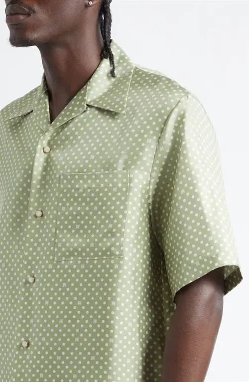 Amiri Ma Polka Dot Silk Camp Shirt - Green Tea Archived