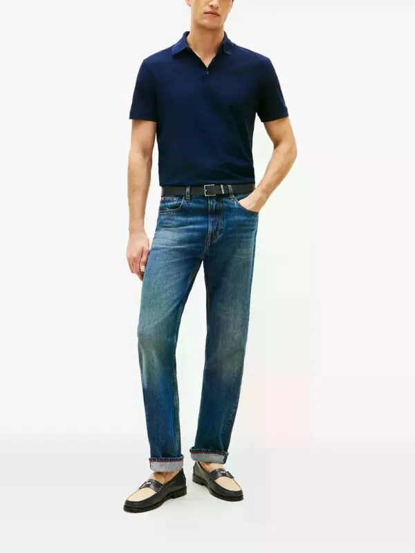 Tommy Hilfiger Buttoned Textured Polo Shirt