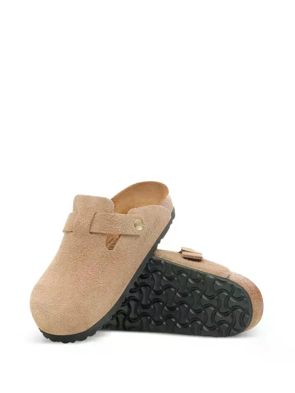 BIRKENSTOCK Boston Suede Slippers With Metal Buckle