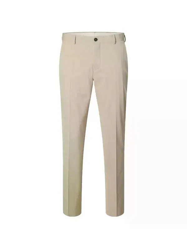 SELECTED Belt-loops Trousers - Neutrals