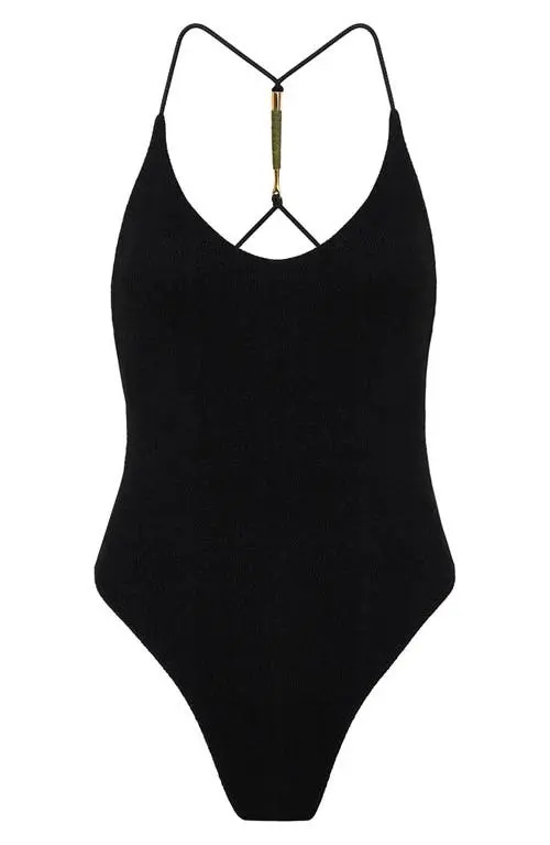 VIX PAULA HERMANNY Mabel Racerback One-piece Swimsuit - Black
