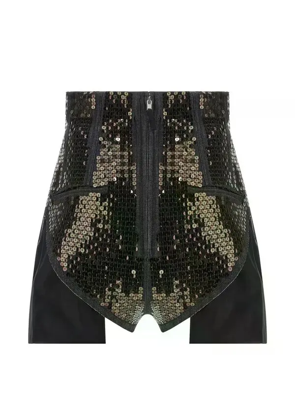 Rick Owens Sequin Embellished Denim Shorts
