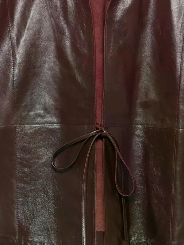 ALYSI Tie-fastening Leather Jacket