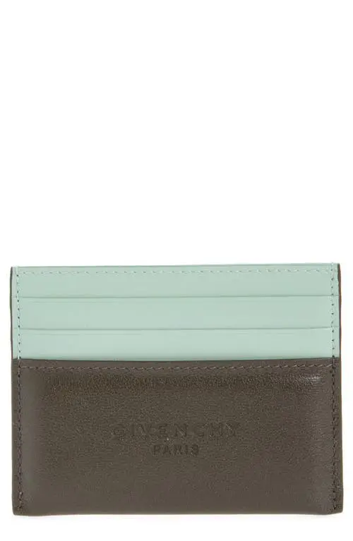 Givenchy Padded Colorblock Leather Card Case - Green/brown