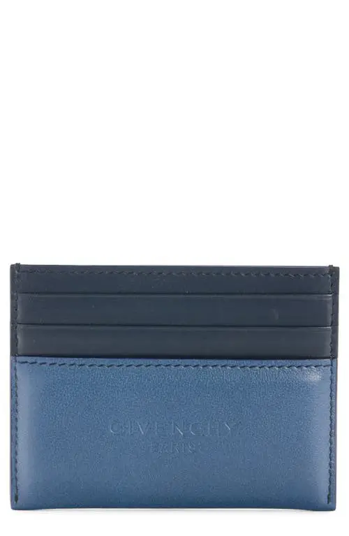 Givenchy Padded Colorblock Leather Card Case - Military Blue