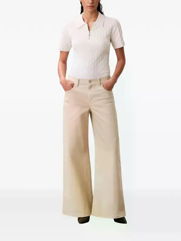 Calvin Klein Textured Zip-up Polo Top