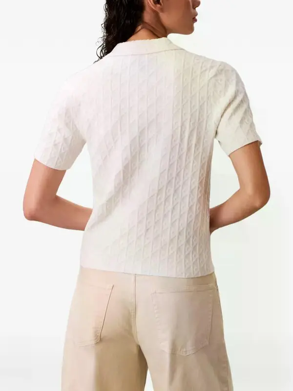 Calvin Klein Textured Zip-up Polo Top