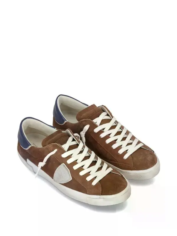 Philippe Model Prsx Shield-shape Appliqué Sneakers - Brown