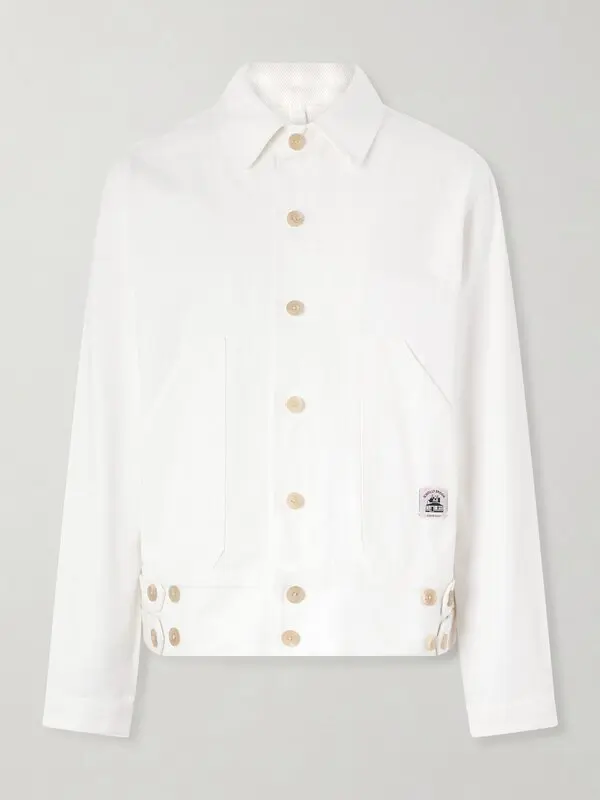 BODE Knolly Brook Logo-appliquéd Cotton-twill Jacket - White