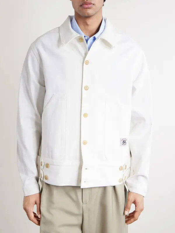 BODE Knolly Brook Logo-appliquéd Cotton-twill Jacket - White