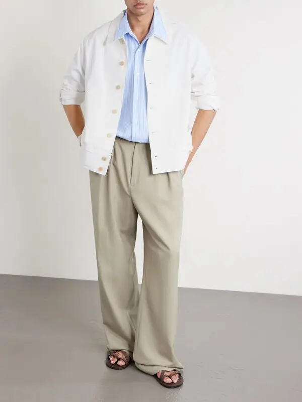 BODE Knolly Brook Logo-appliquéd Cotton-twill Jacket - White