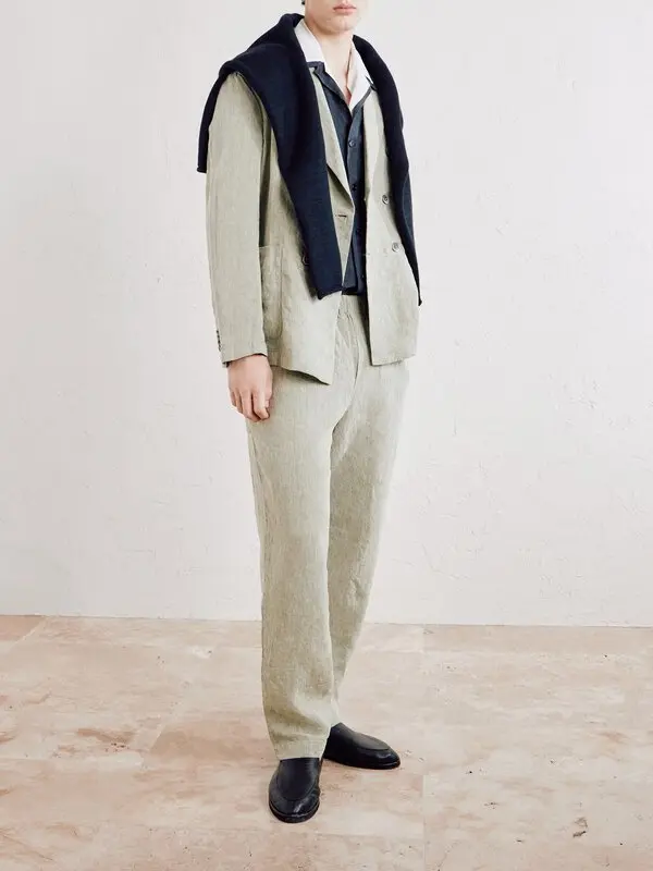 Barena Venezia Cordier Marte Linen Trousers - Green