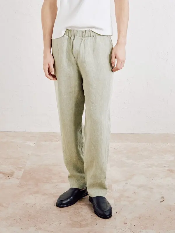 Barena Venezia Cordier Marte Linen Trousers - Green